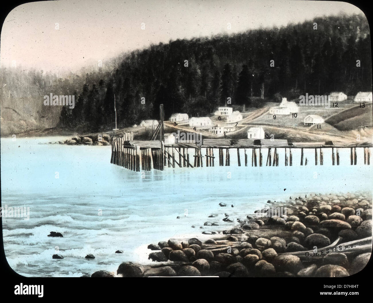 This historical image of Astoria, Oregon, along the Columbia River ...
