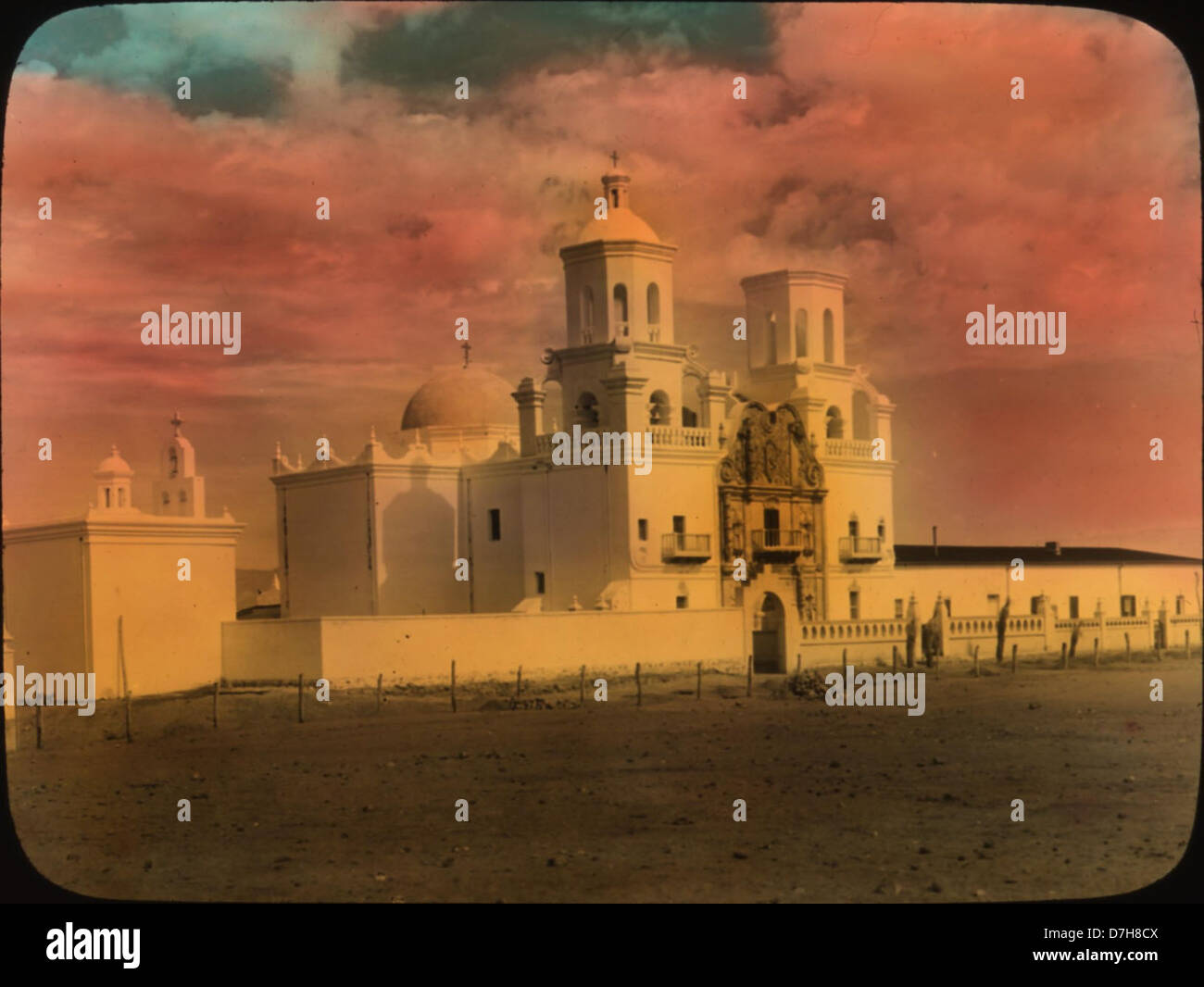 The Mission San Xavier del Bac in Arizona, founded in 1692, is an ...
