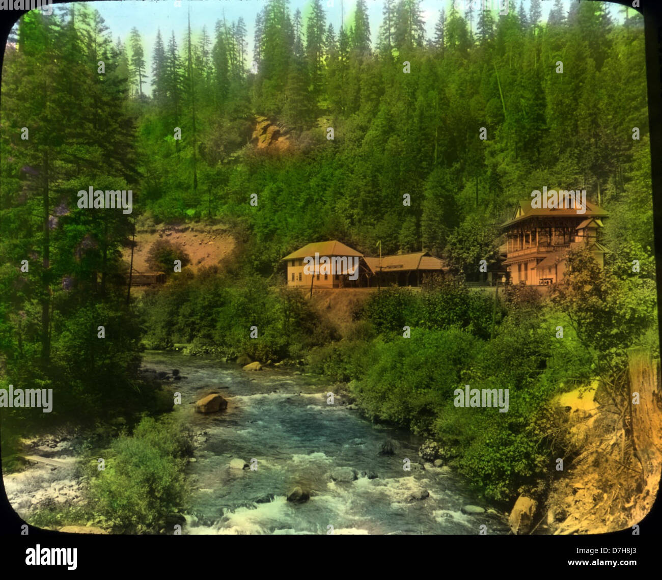 The archival photograph of Shasta Springs, California, showcases the ...