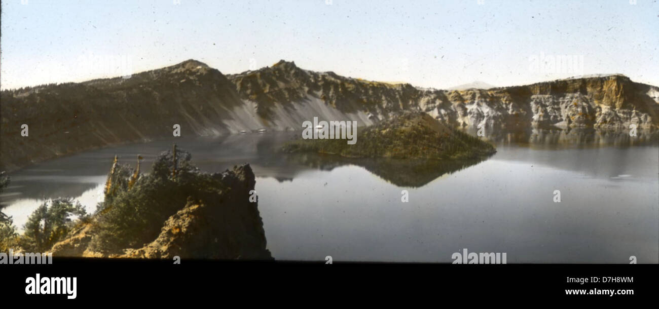Wizard Island, located in Crater Lake, Oregon, is a volcanic caldera ...