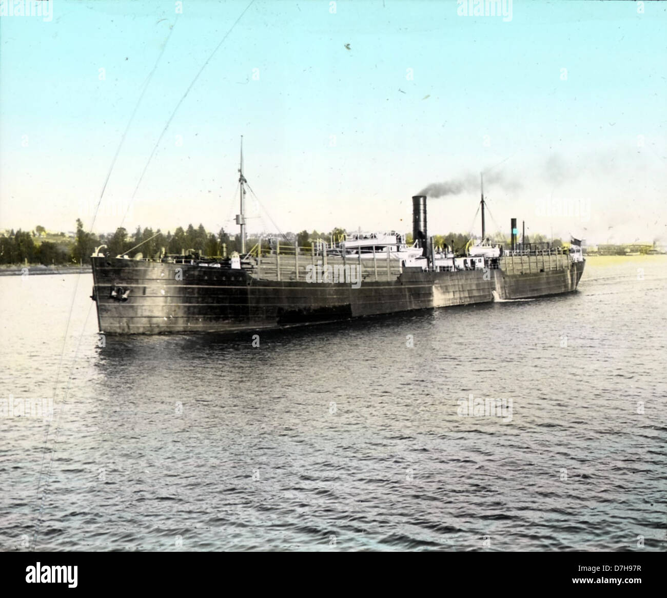 This photograph captures the world's largest cargo of lumber being ...