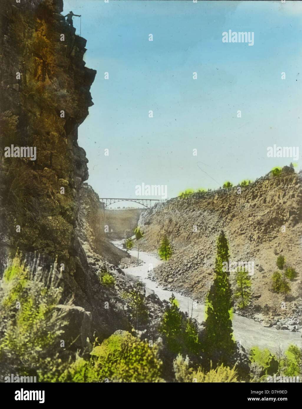 The Crooked River Bridge, built in the early 20th century, spans the ...