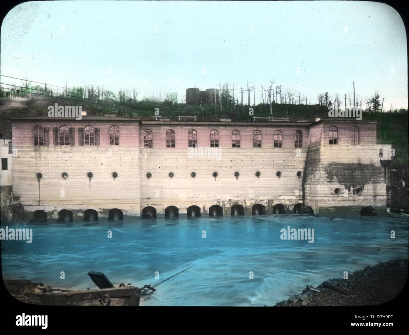 A 1925 photograph showing the exterior of a paper mill in Oregon, part ...