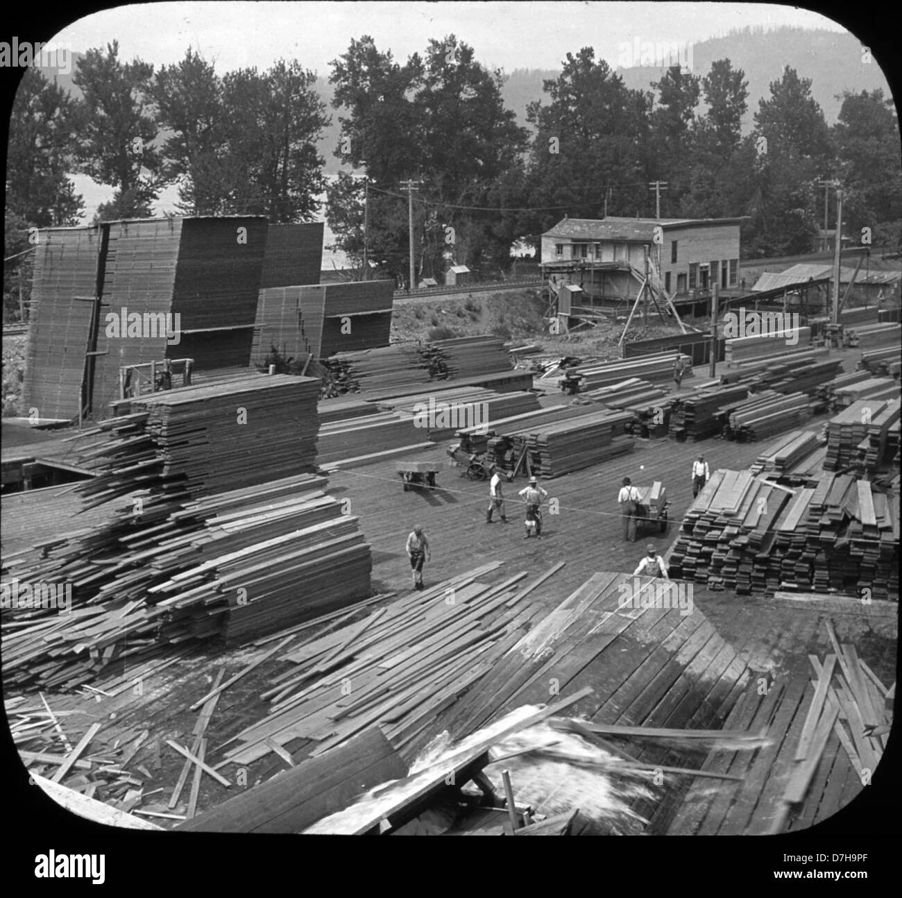 This historical image from the OSU Archives shows lumber prepared for ...
