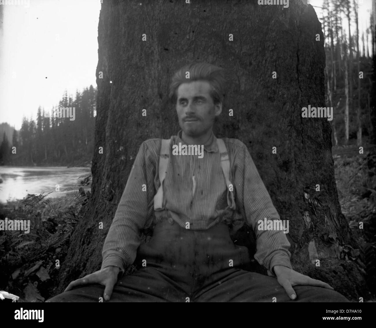 This historic photograph from the Herman Bohlman Collection shows a man ...