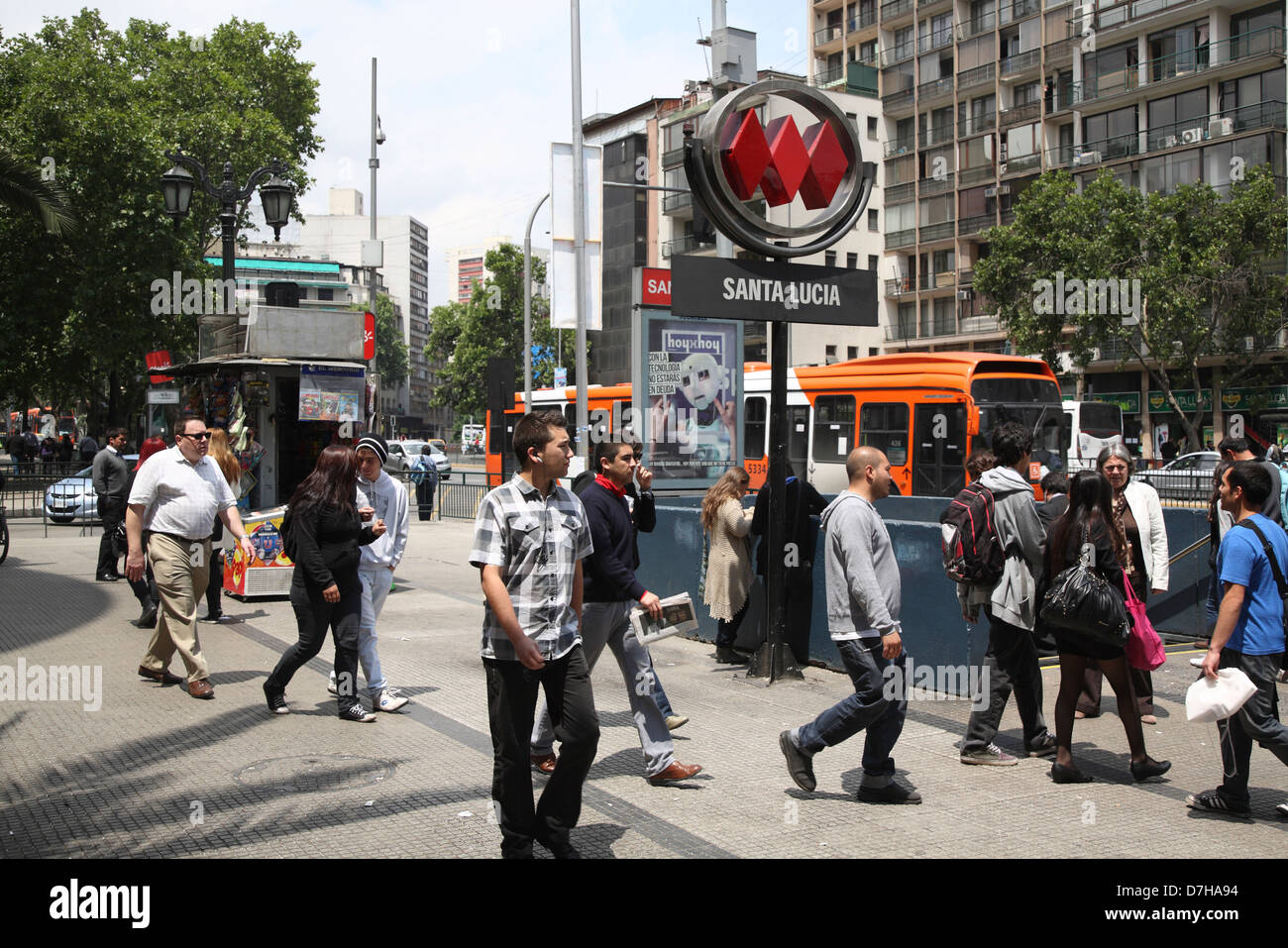 Santiago de Chile Santa Lucia Metro Station Stock Photo - Alamy