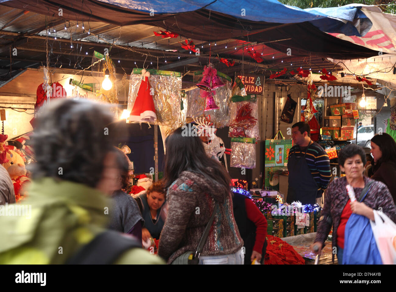 Santiago de Chile christmas decorations Stock Photo - Alamy