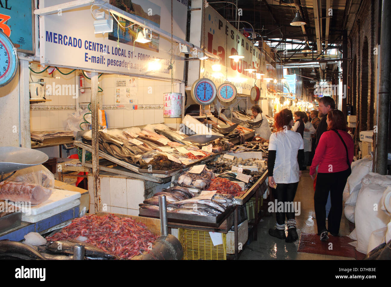 Santiago de Chile Mercado Central central market Stock Photo - Alamy