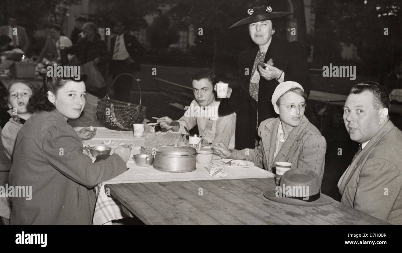 A photograph showing a picnic in the quad at Ohio State University ...