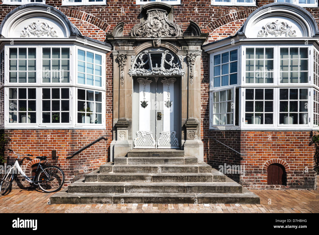 Old fringed door in the medieval city of Tonder, Denmark Stock Photo ...