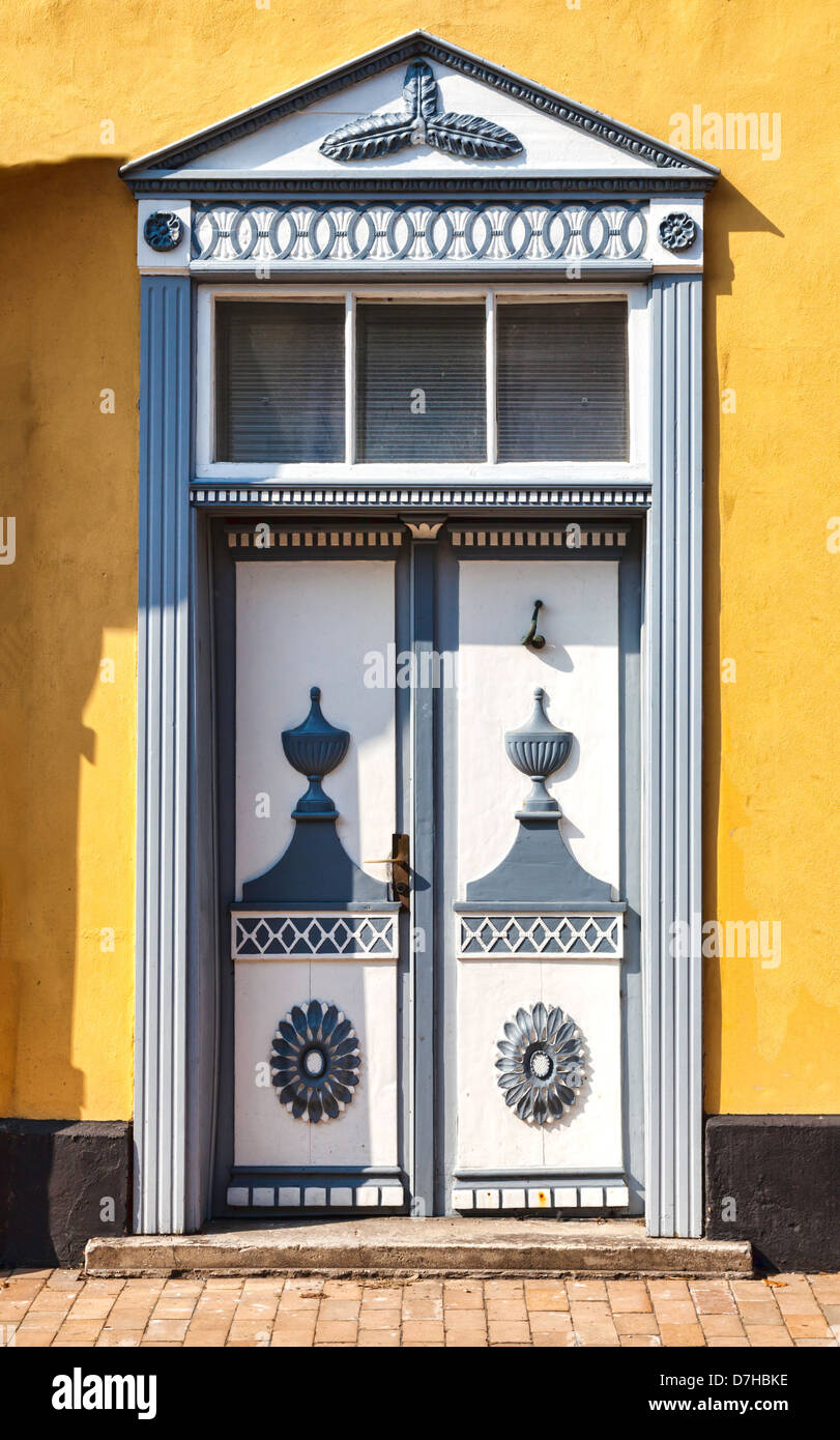 Old fringed door in the medieval city of Tonder, Denmark Stock Photo ...