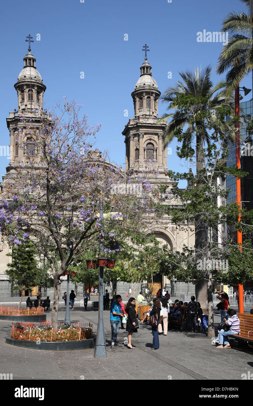 Santiago de Chile Plaza de Armas Cathedral Stock Photo - Alamy