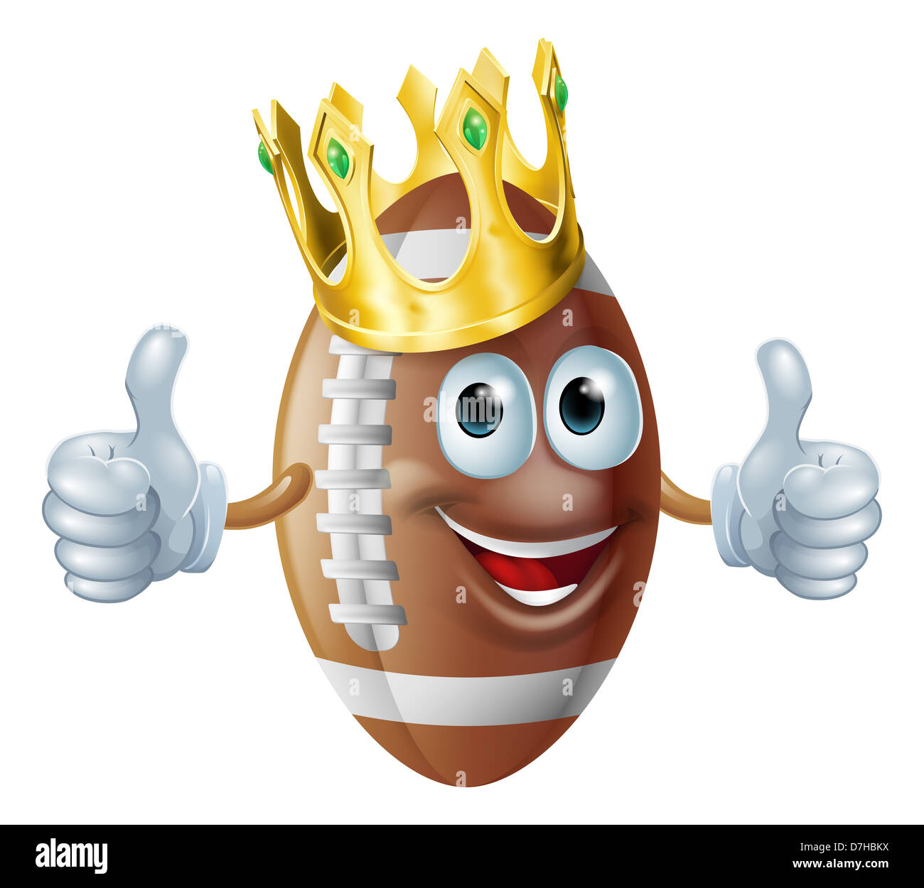 An illustration of a cartoon American football king mascot man wearing ...