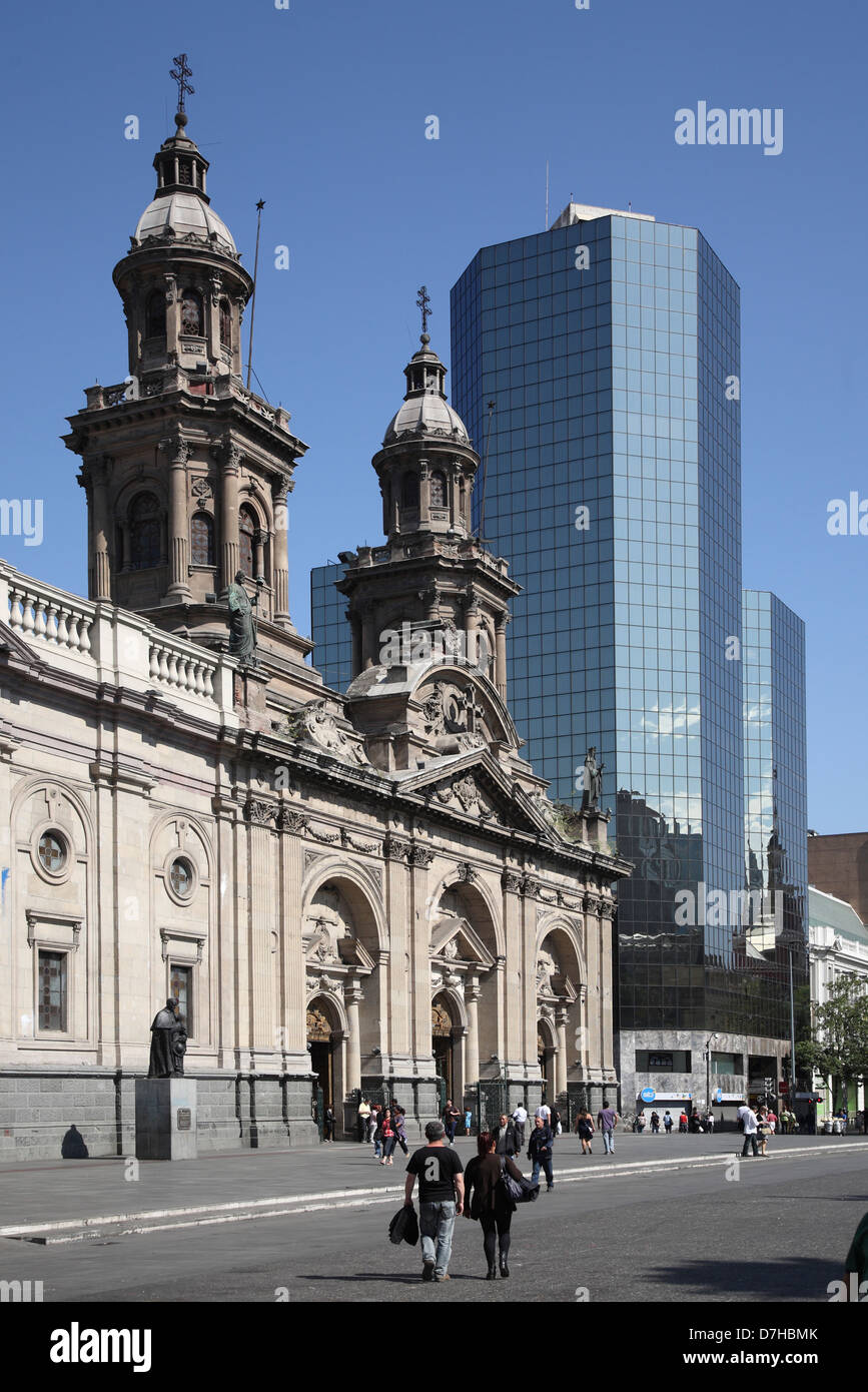 Santiago de Chile Plaza de Armas Cathedral Stock Photo - Alamy