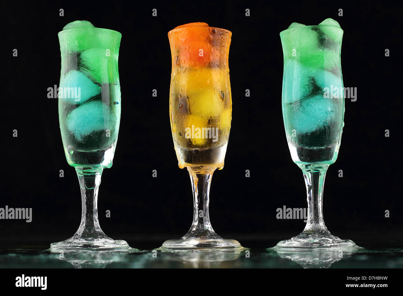 nice color drinks with ice Stock Photo - Alamy