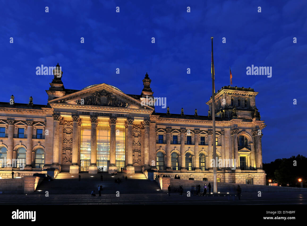 Reichstag night evening berlin germany german parliament people hi-res ...