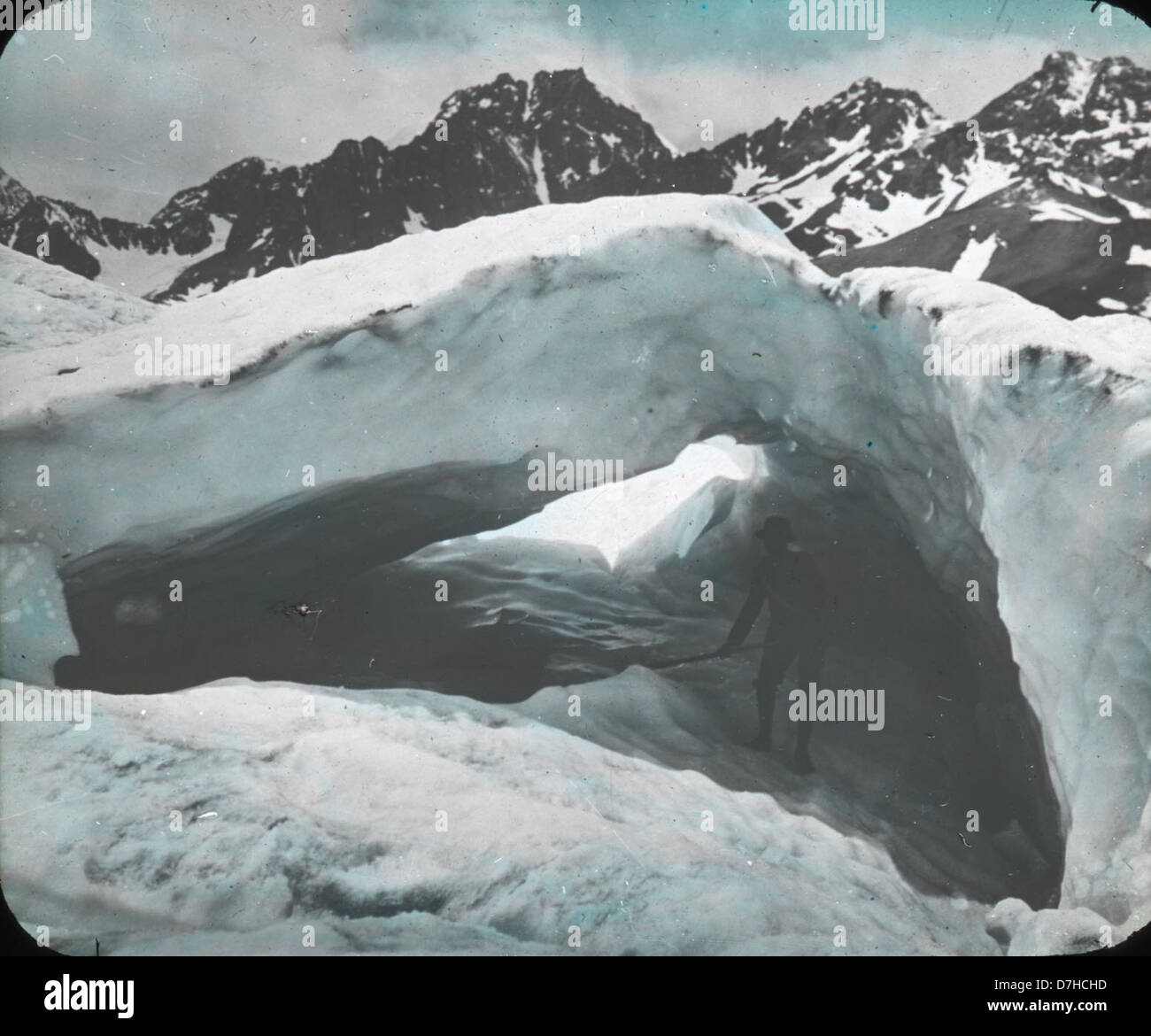 A photograph of an ice cave in the Southern Alps of Australia ...