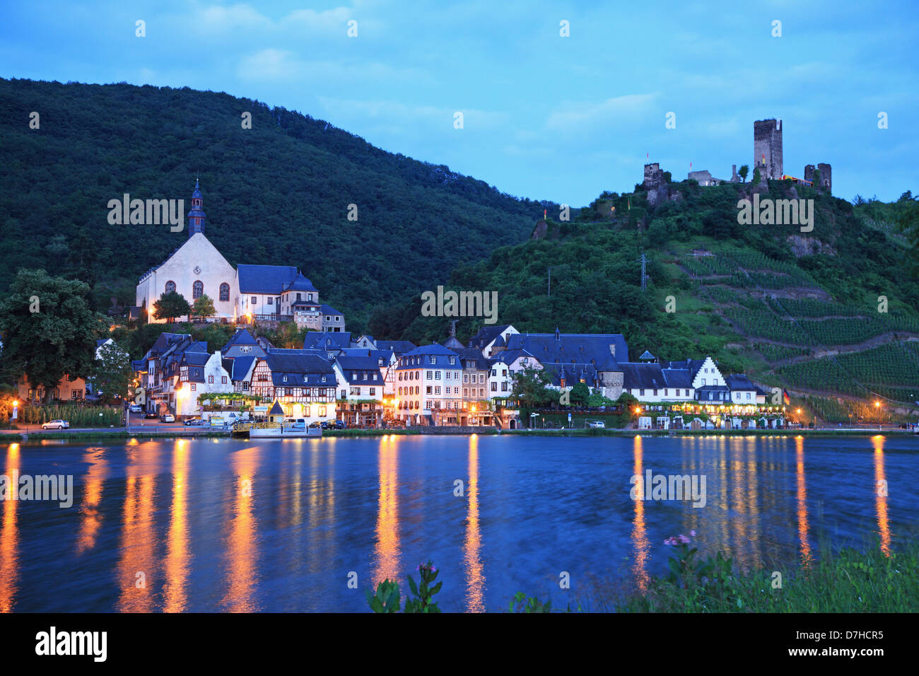 Germany, Rhineland-Palatinate, Moselle Valley, Beilstein at the dusk ...