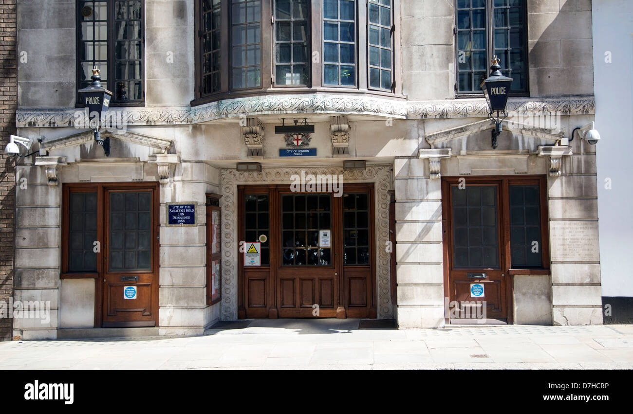 Snow Hill Police station City of London Police front Entrance Stock ...