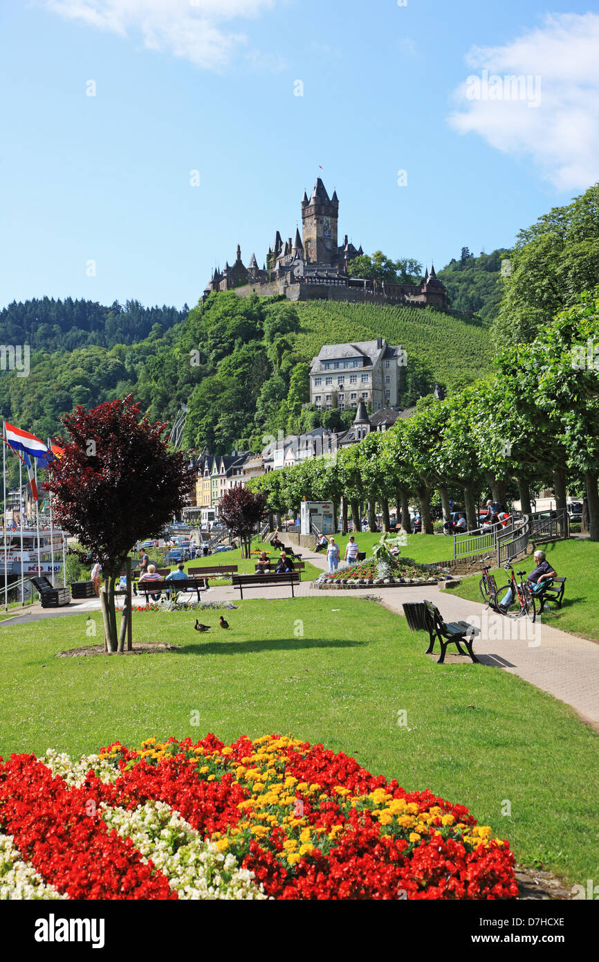 Germany, Rhineland-Palatinate, Moselle Valley, Cochem, Reichsburg ...