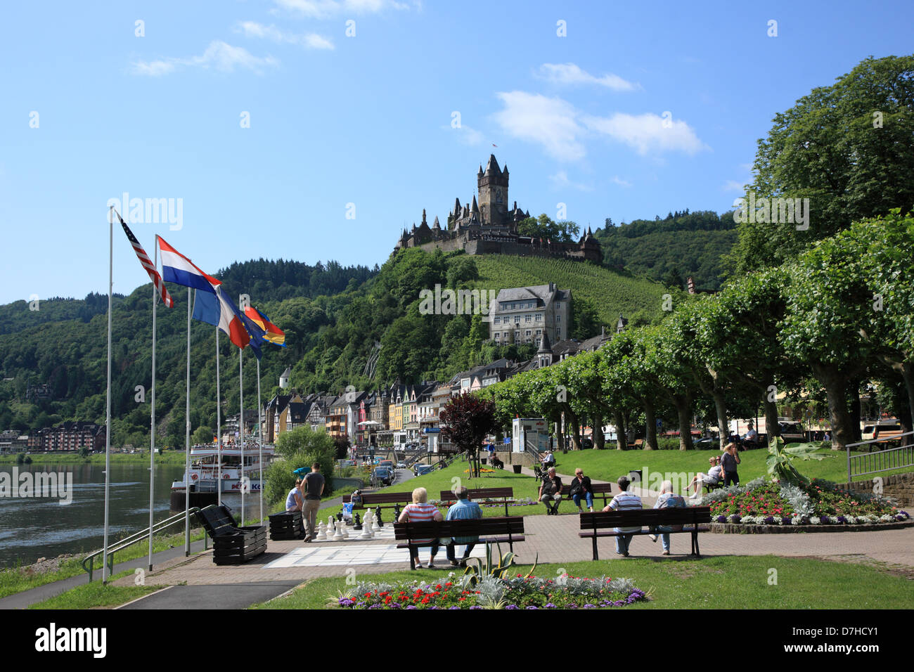 Germany, Rhineland-Palatinate, Moselle Valley, Cochem, Reichsburg ...