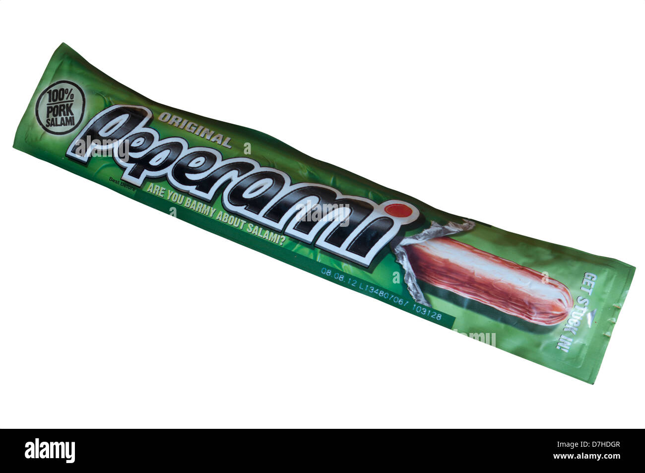 Pork salami Peperami Stock Photo - Alamy