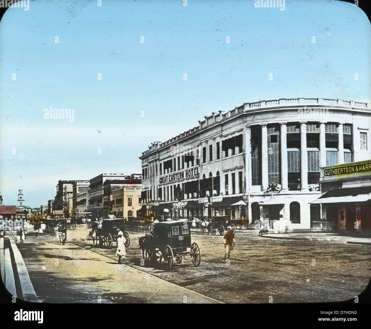 This vintage photograph of a street scene in Calcutta, India ...