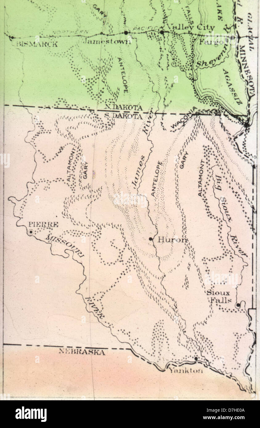 This image shows terminal moraines, which are ridges of debris left ...