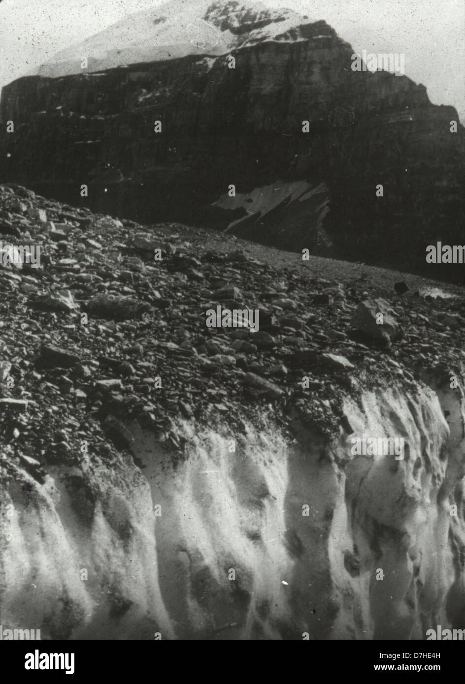 This photo shows the treacherous crevasses of Victoria Glacier, located ...