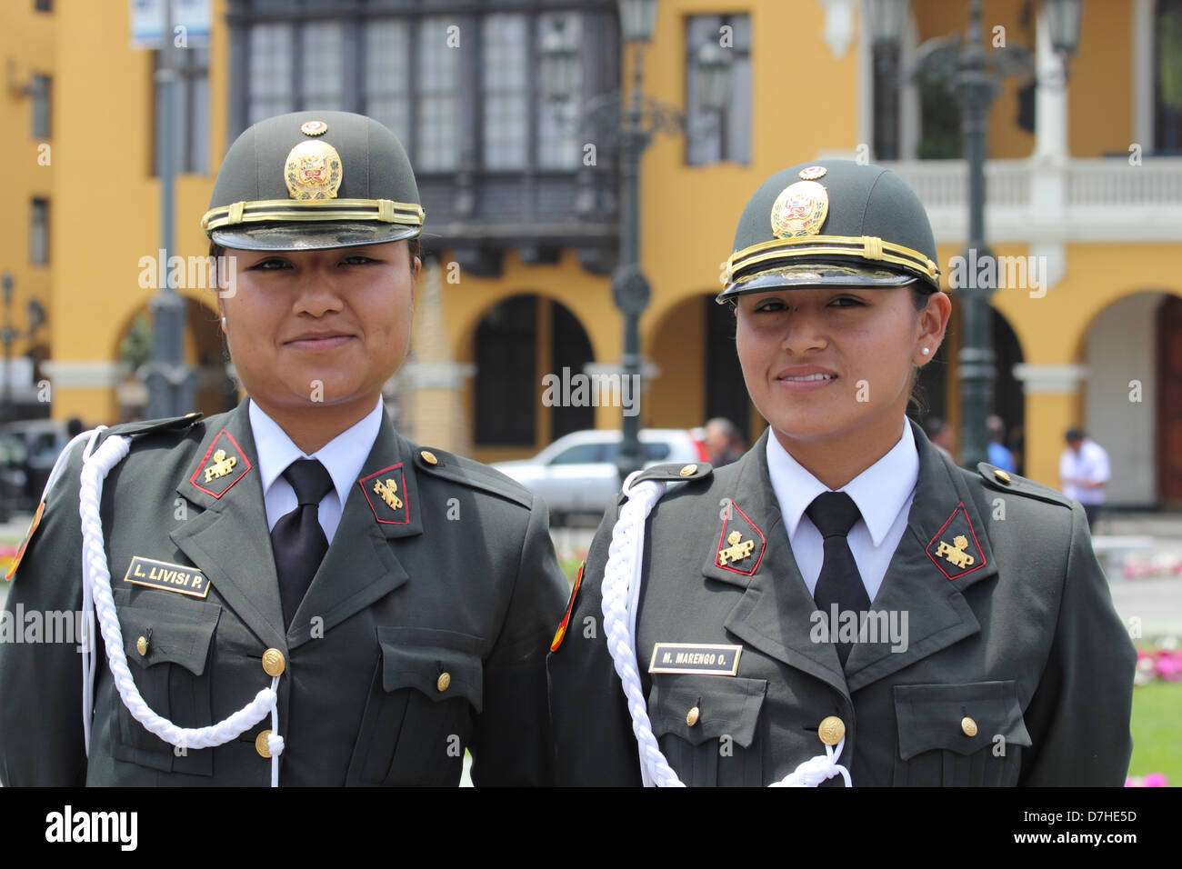 Peru Lima Plaza Mayor or Plaza de Armas police Stock Photo - Alamy