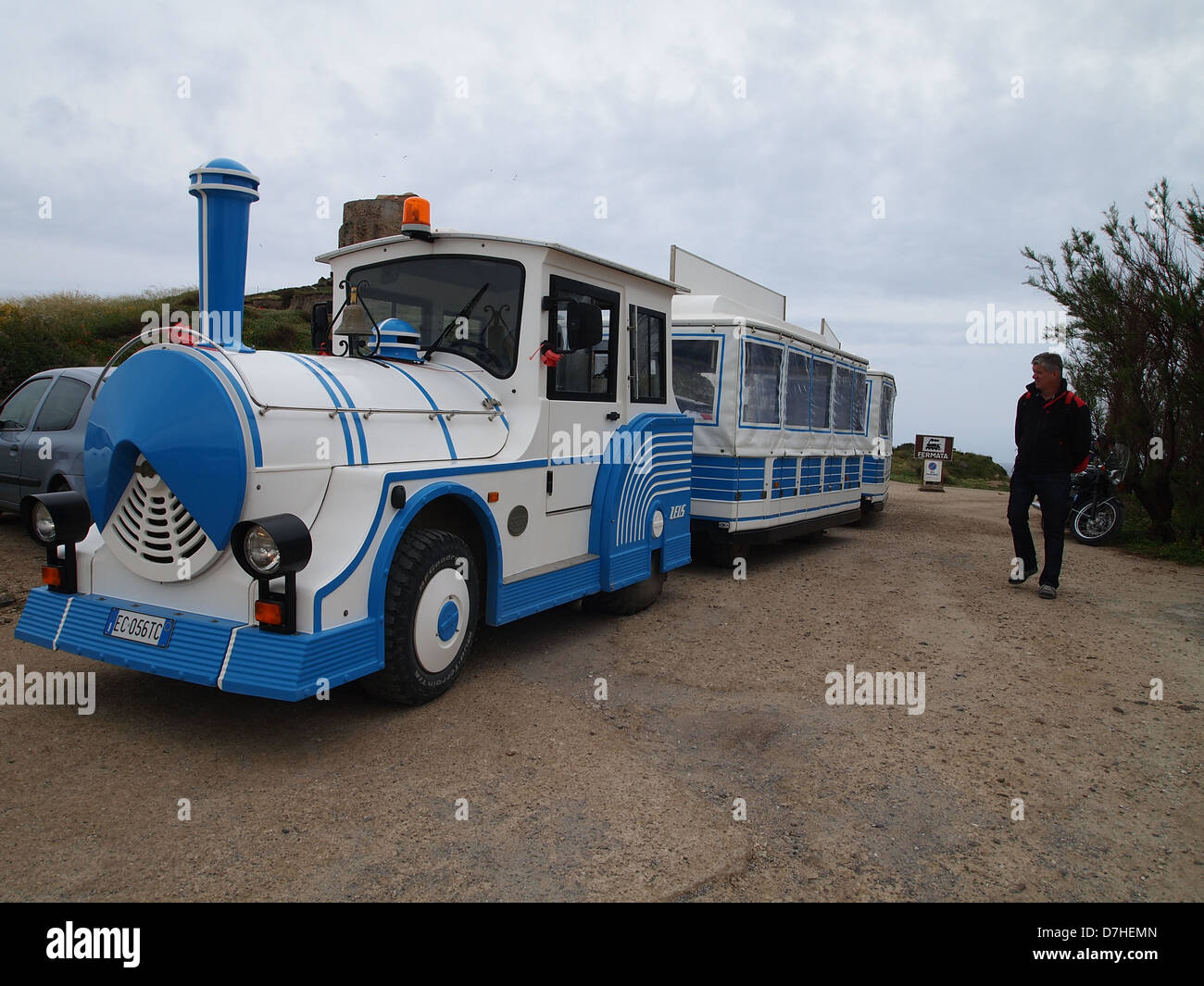Nice touristic train n Sardinia island Stock Photo - Alamy