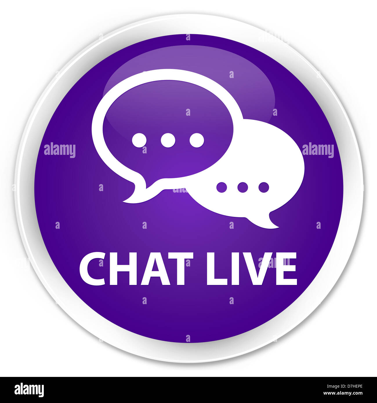 Chat live purple button Stock Photo - Alamy