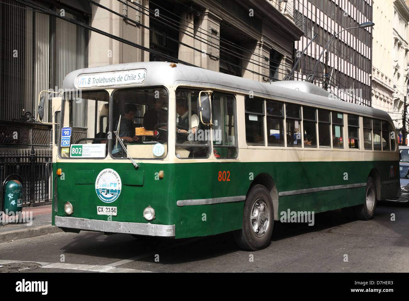 Chile Valparaiso Trolebuses Trolebus Trolleybus Stock Photo - Alamy