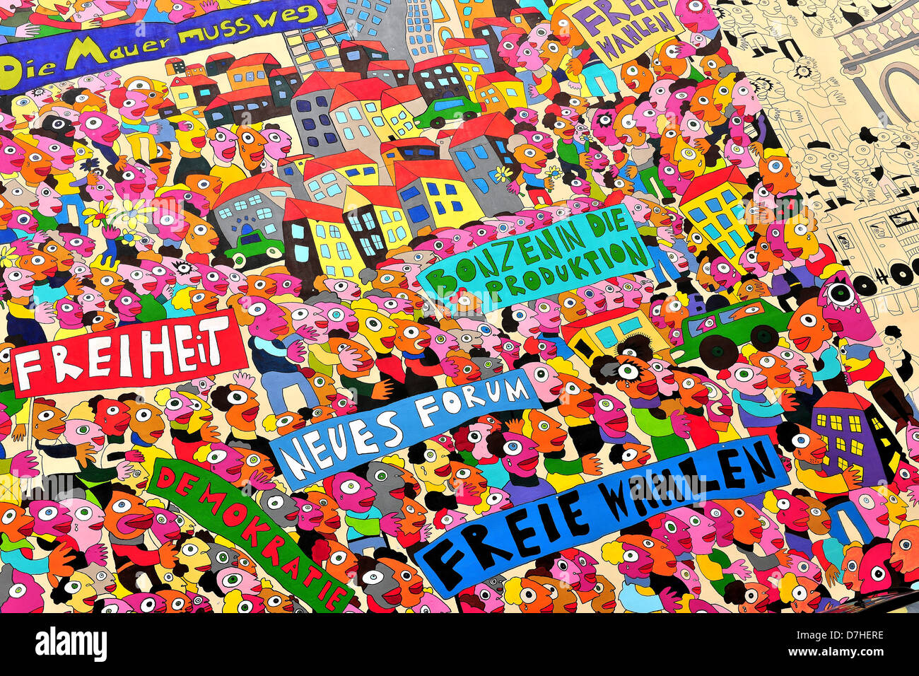 Facade painting at a house in Leipzig Stock Photo - Alamy
