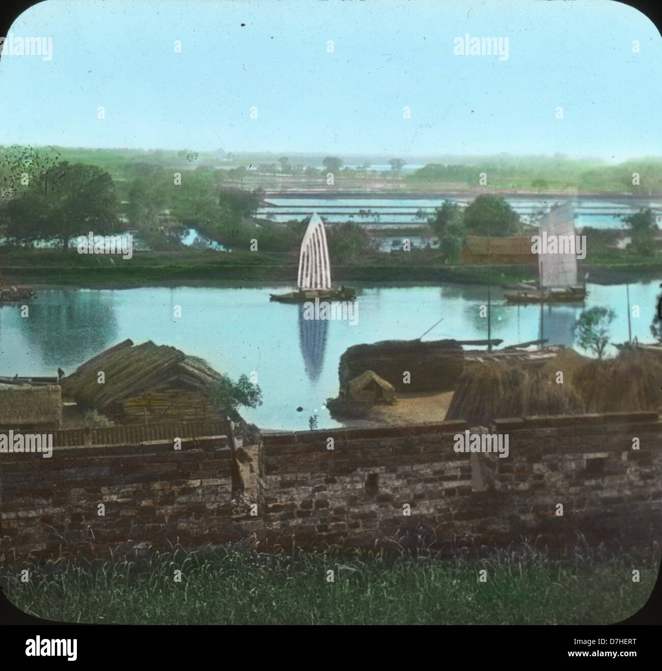 This photograph highlights the Yangtze River at Chinkiang, China ...