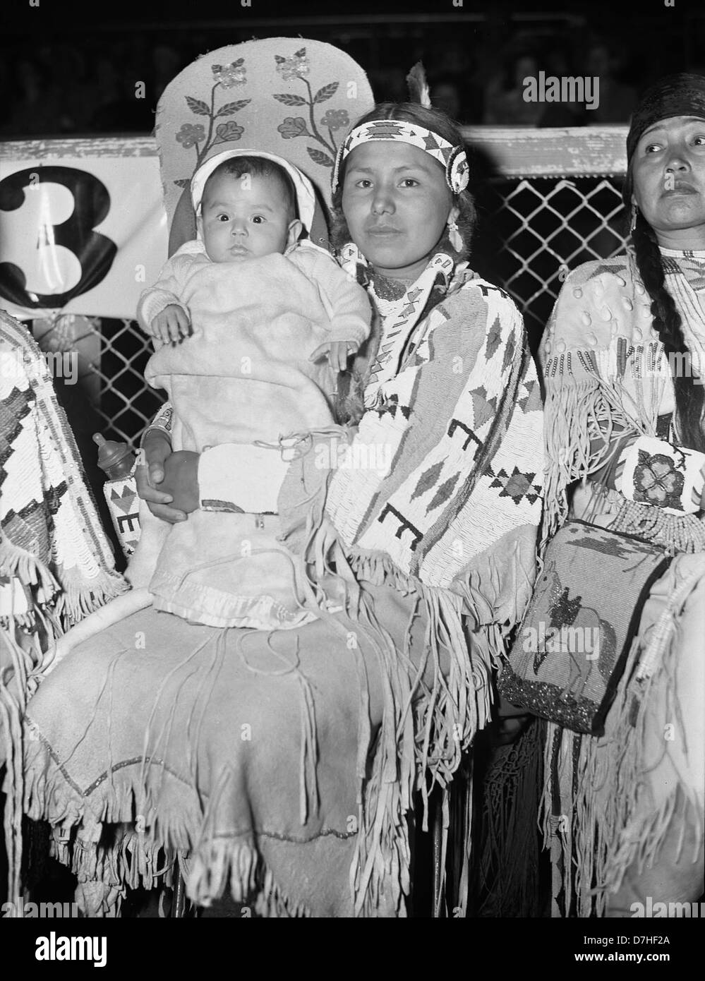 This photograph captures an Indian woman and child at the Pendleton ...