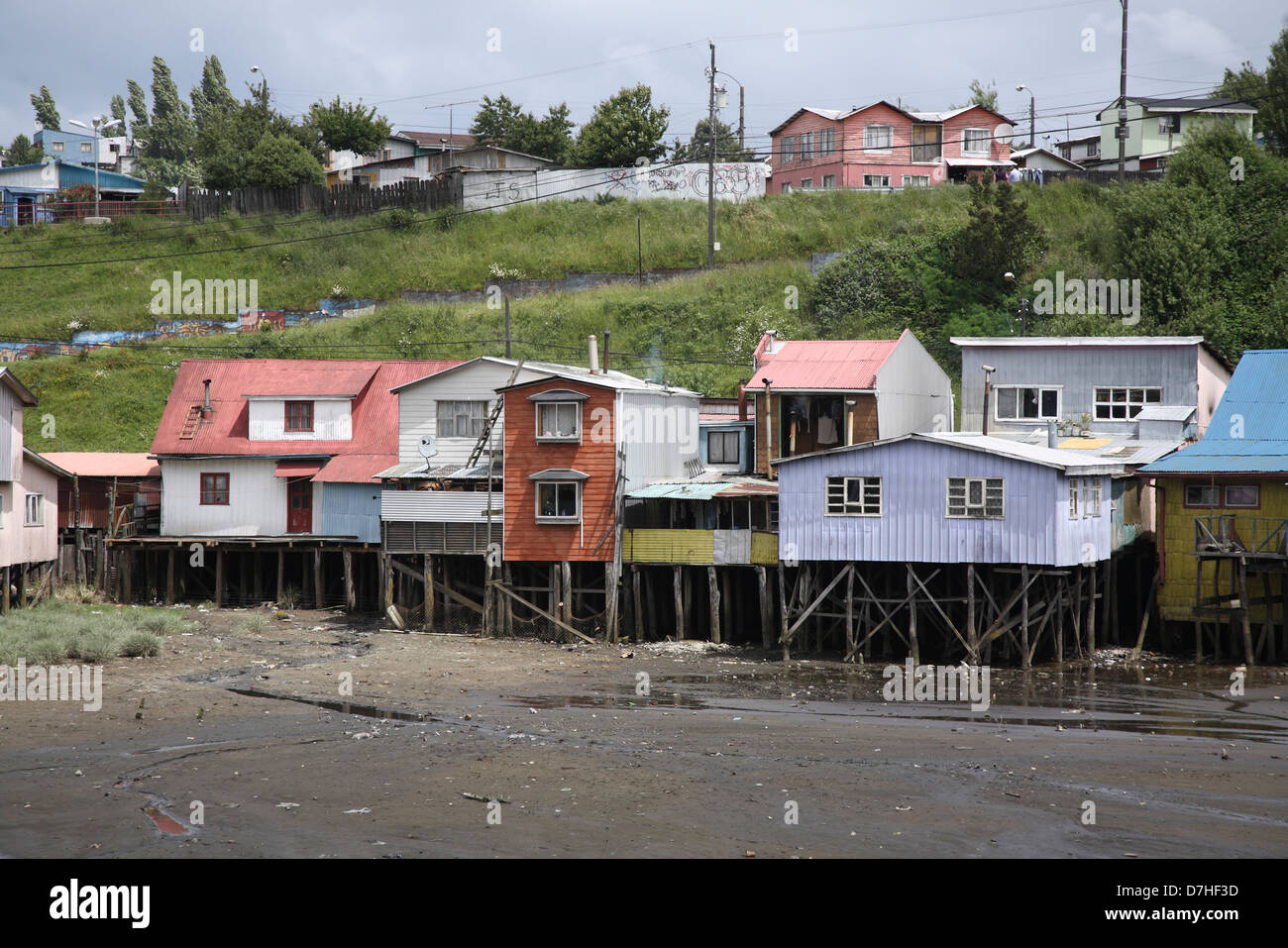 Chile Chiloe Castro pole house Stock Photo - Alamy