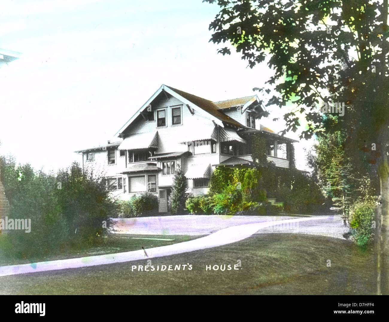 This historical image features the President's House (Kerr's House) at ...