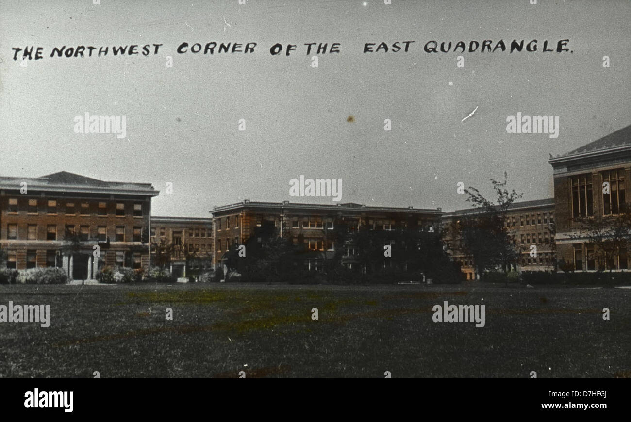 A photograph capturing the northwest corner of the East Quadrangle ...