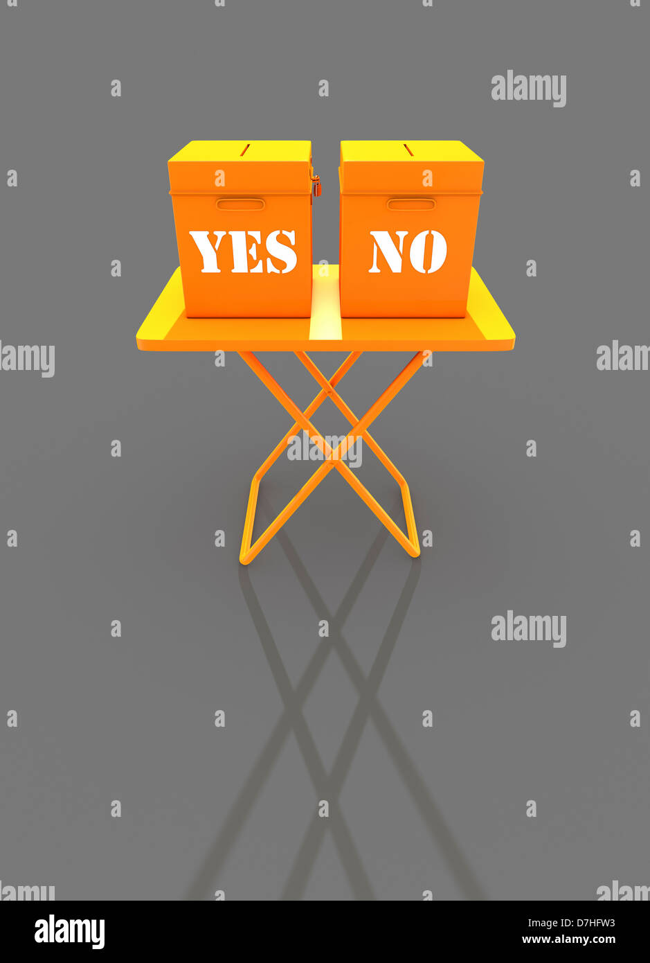 Yes No Ballot Boxes Stock Photo - Alamy