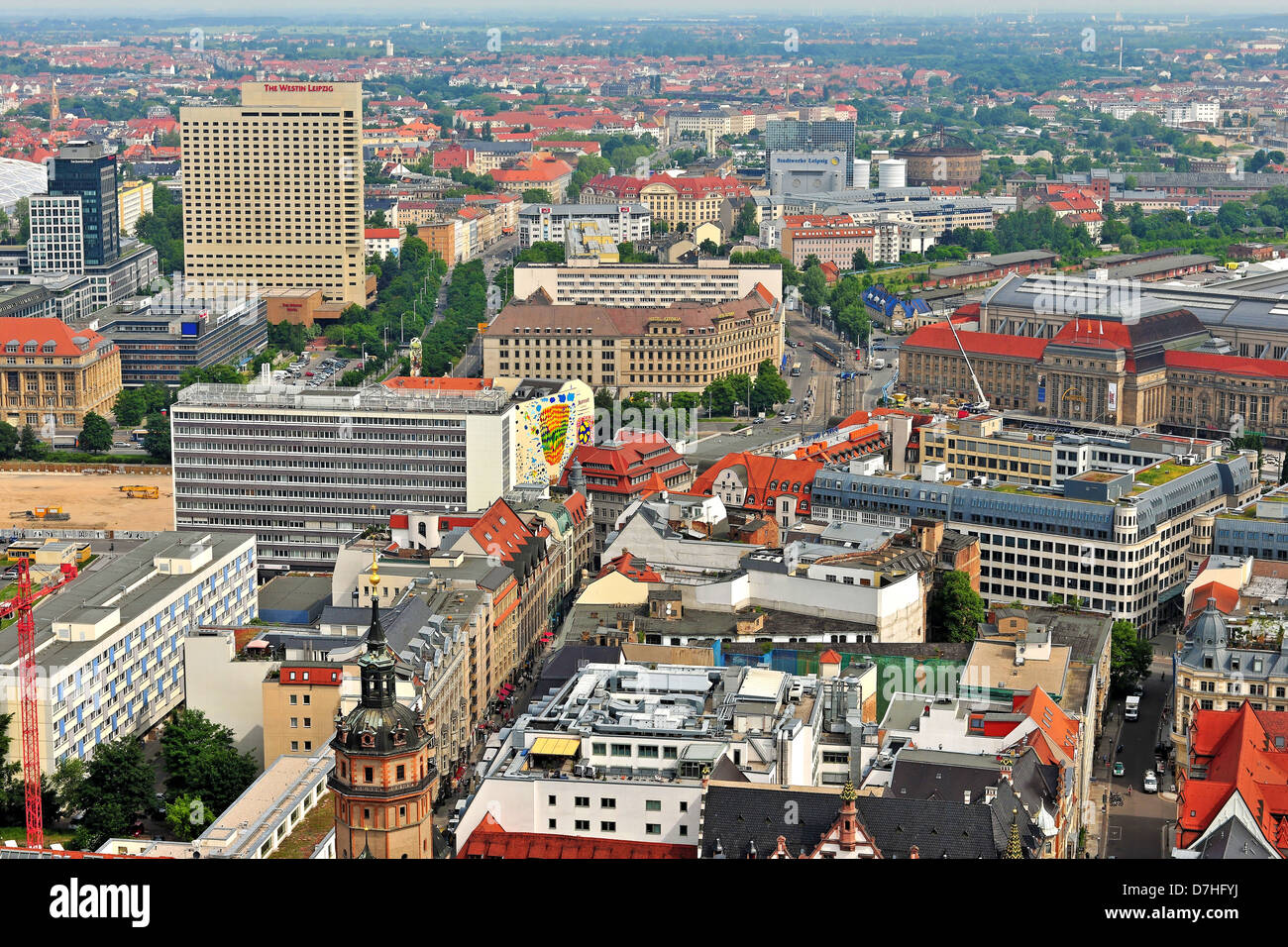 Leipzig from above, overview, aerial Stock Photo - Alamy