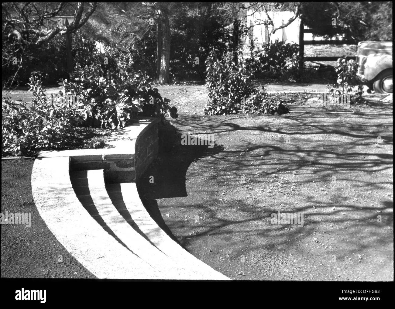 Pathway in garden stone Black and White Stock Photos & Images - Alamy