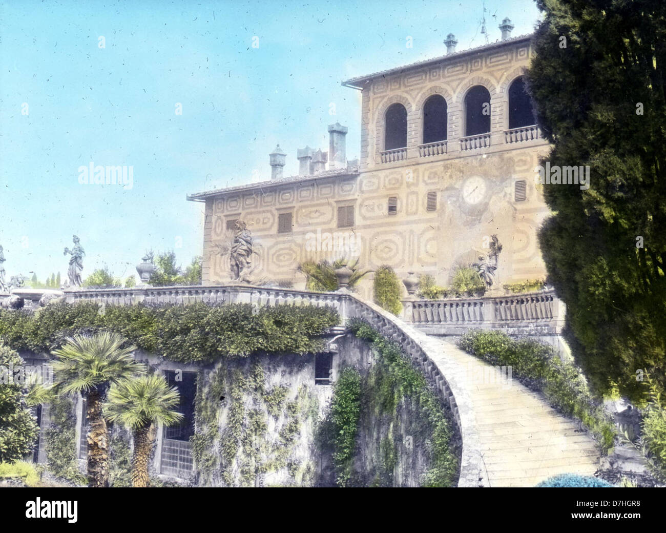 A depiction of a garden ramp leading to a terrace in Florence, Italy ...