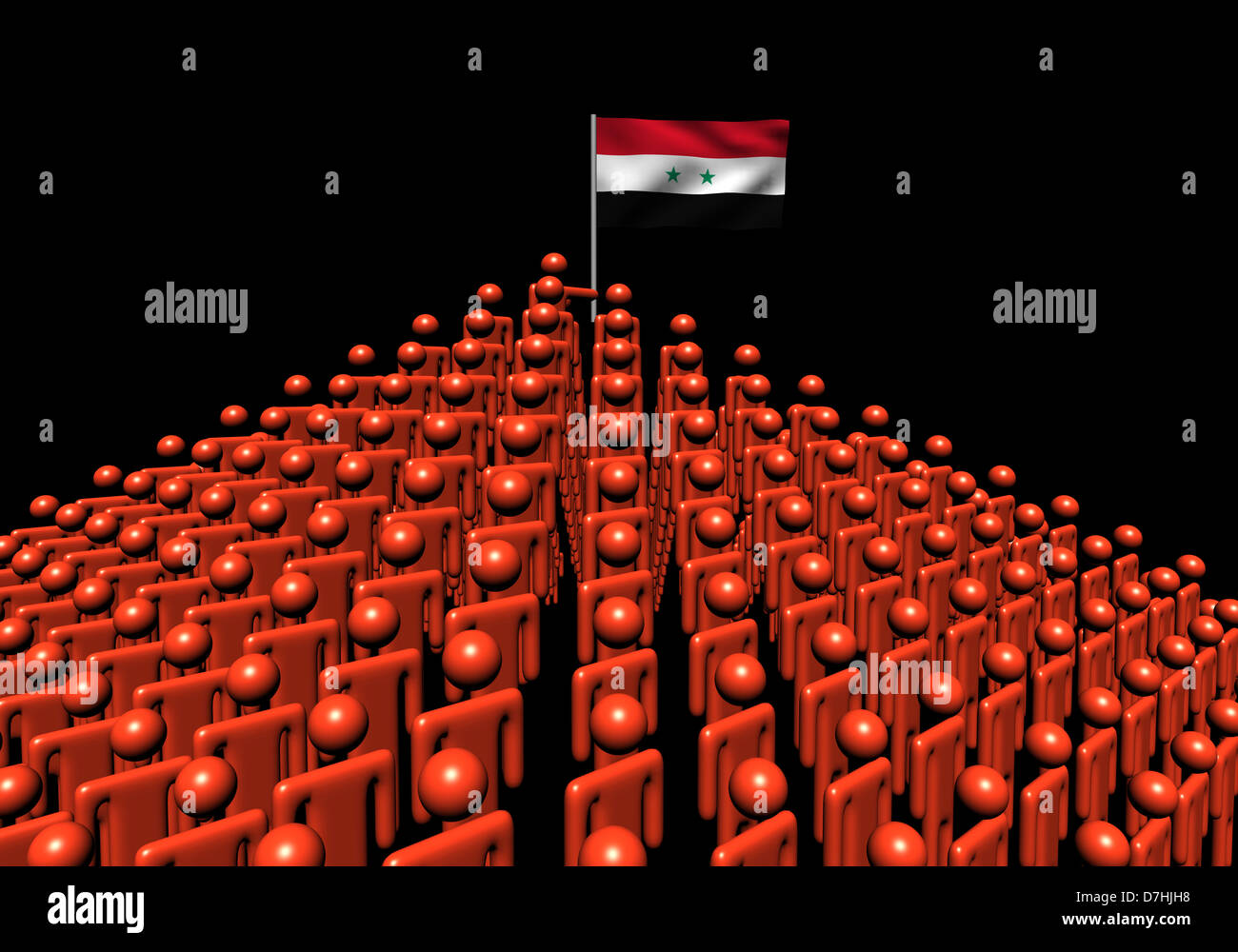 Pyramid of abstract people with Syrian flag illustration Stock Photo ...