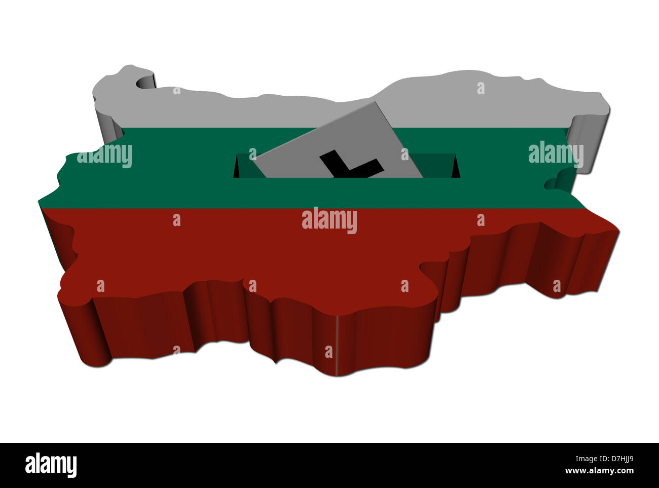 Bulgaria election map with ballot paper illustration Stock Photo - Alamy