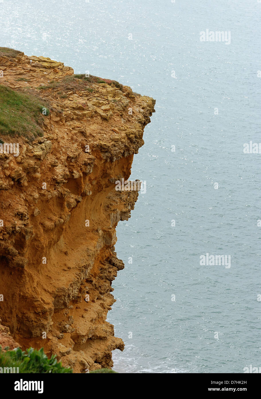 Edge of a cliff showing weather and sea erosion england uk Stock Photo ...