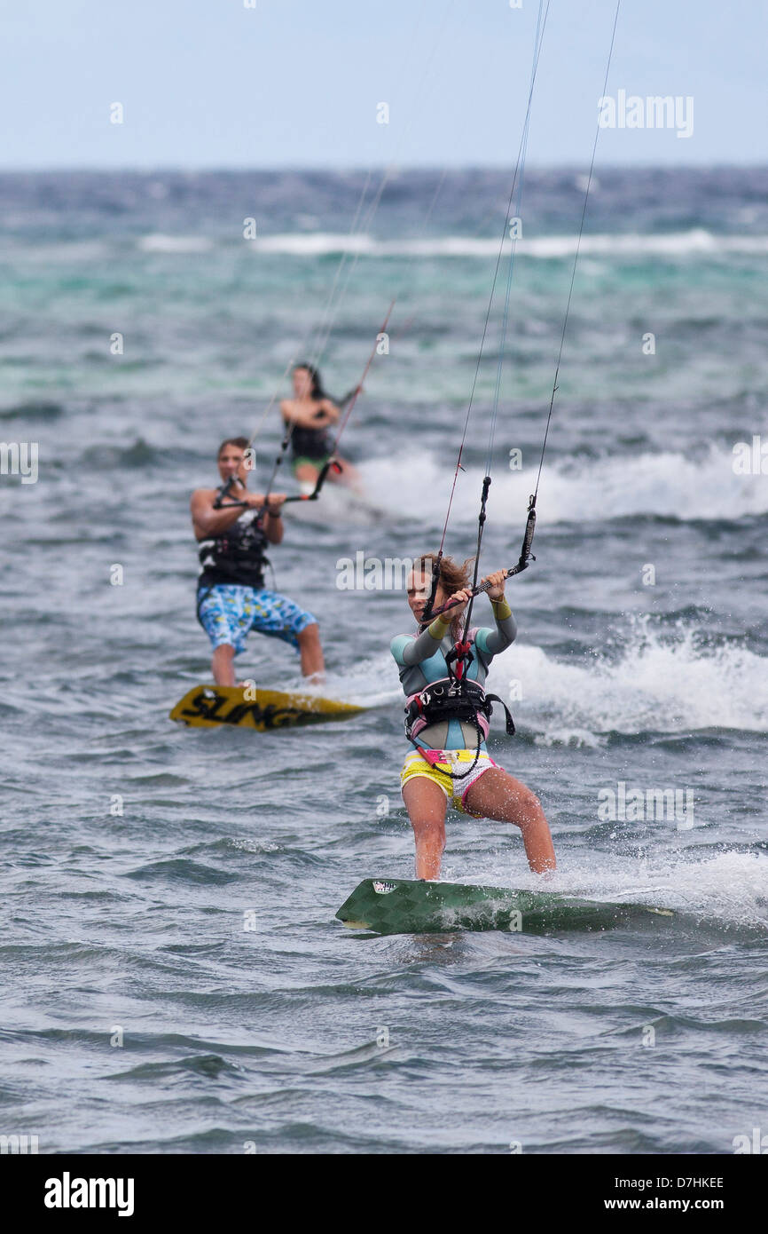 Kiteboarding on Balabag Beach in Boracay, Philippines Stock Photo - Alamy