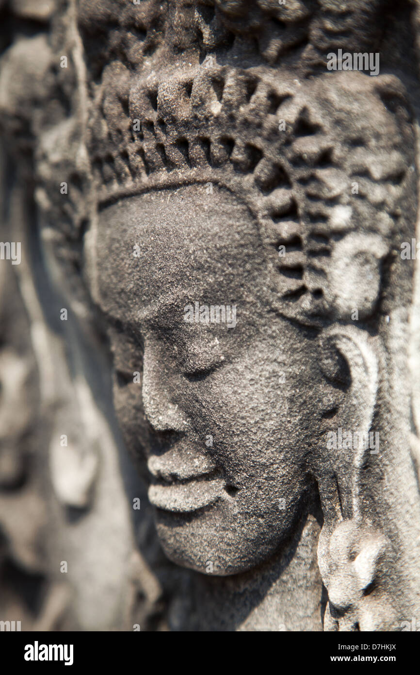 Ancient carving in Angkor Cambodia Stock Photo - Alamy