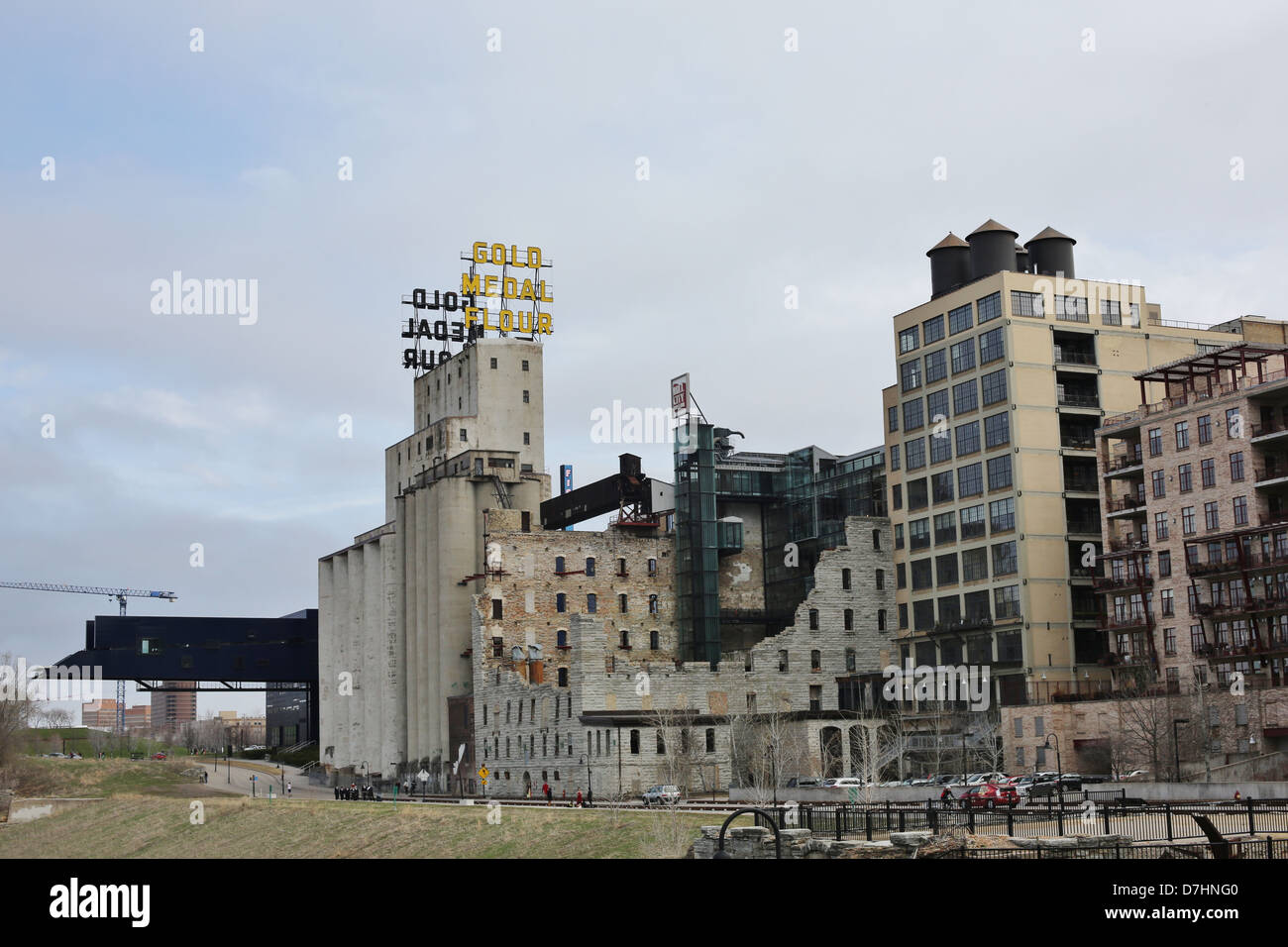 Buildings in the mill district of Minneapolis, Minnesota Stock Photo ...