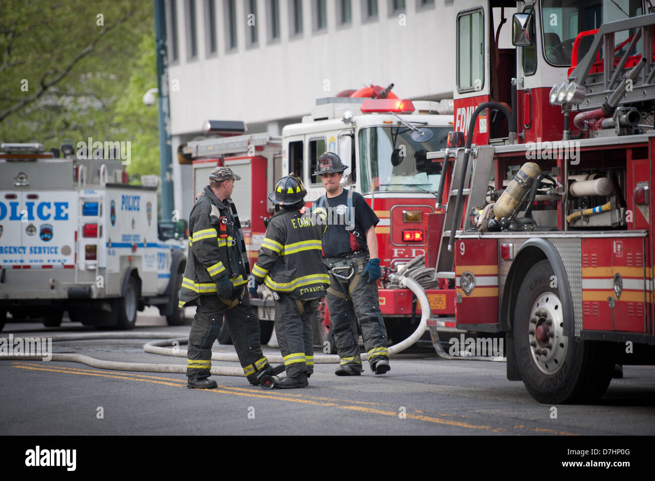 May 7, 2013 - Brooklyn, New York, U.S. - Police, firefighters, EMS ...